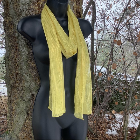 Handmade | Accessories | X68 Yellow Gold Stripes Silk Scarves Sparkly ...